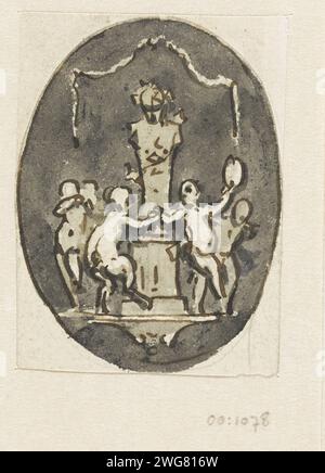 Putti dancing around a herme Stock Photo - Alamy