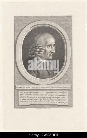 Portrait of the Dutch poet Jan de Kruyff, Reinier Vinkeles (I), After ...