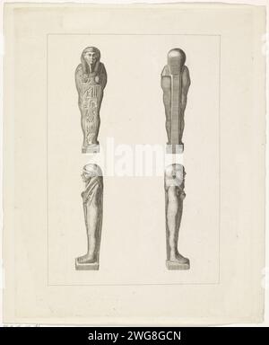Different views of an Egyptian image. The front and rear and side views ...