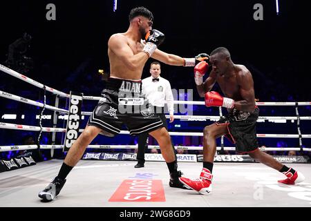 Adam Azim (left) in action against Kurt Scoby at the Tottenham Hotspur ...