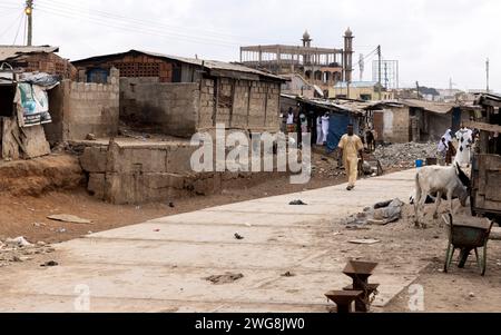 Poverty poor residential neighborhood Accra Ghana. Homes low income ...