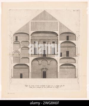 Long -through section of the Villa Grimaldi in Genoa, Nicolaes Ryckmans ...