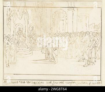 Prophet Micha for the Kings Achab and Josaphat. Design for a print ...