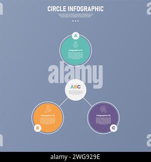 4 points stage list template infographic concept for slide presentation with big circle x shape ...