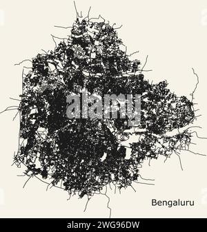 Bangalore map. Detailed map of Bengaluru city administrative area ...