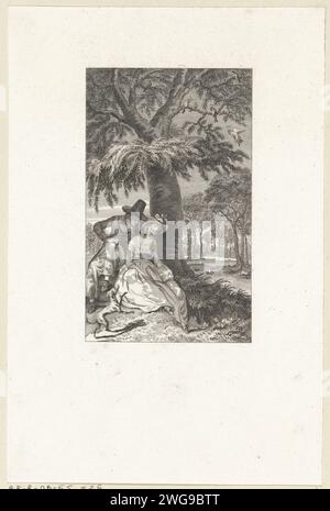 Reinhart and his wife rest in the shadow of a tree, Reinier Vinkeles (I ...
