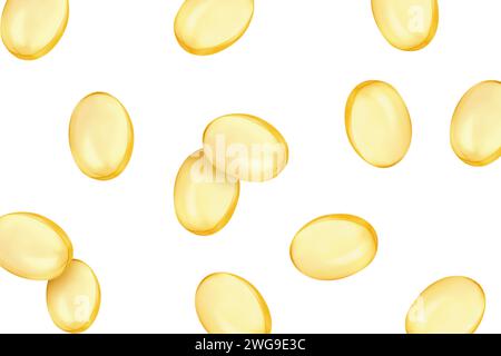 Vitamin. Softgel capsules falling on light grey background Stock Photo ...