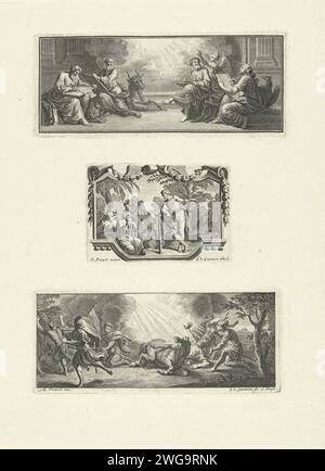 Conversion of Paulus, 1740 print In the background, Saul is thrown from ...