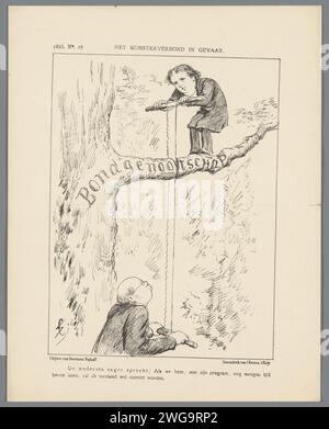 Cartoon with Abraham Kuyper, 1886, 1886 print Cartoon with Abraham ...