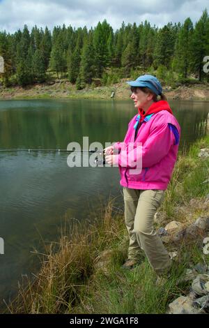 Fishing on Bates Pond, Bates State Park, Oregon Stock Photo - Alamy