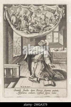 Peter's vision of the unclean animals, 1591 - 1600 print Simon Petrus ...
