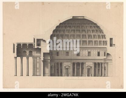 Cross -section of the Pantheon in Rome, Jacques Androuet, 1550 print ...