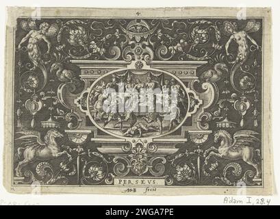 Phineus disrupts the wedding of Perseus and Andromeda, Antonio Tempesta ...