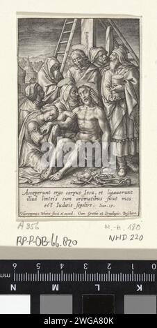 Bewening van Christus, Hieronymus Wierix, 1563 - before 1619 print Maria, Maria Magdalena and ...