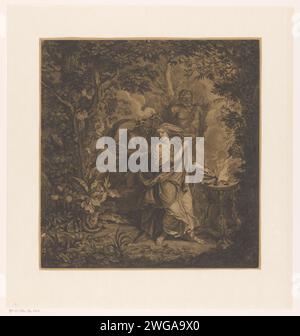 Mythological scene with an offering queen in a forest, possibly althaea ...