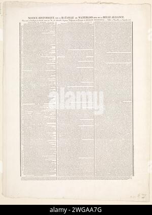 Map of the Battle of Waterloo, 1815, 1816 print Map of the site where ...
