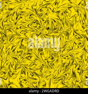 Illustration of vivid yellow and black spreading liquid pattern Stock ...