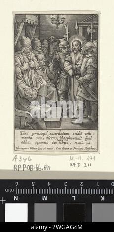 Christ for Kajafas, Hieronymus Wierix, 1563 - Before 1619 print Soldiers take the fascinated ...