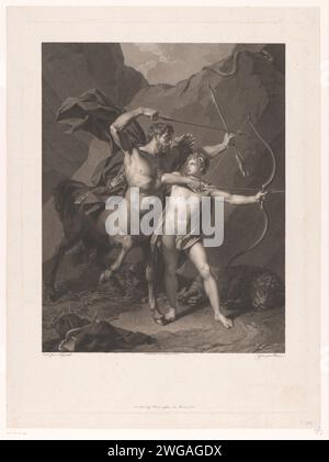 Chiron instruction Achilles in archery, Charles Clement Bervic, After ...