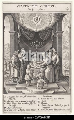 Circumcision of Christ, Hieronymus Wierix, After 1595 - Before 1619 print The Christ child is ...