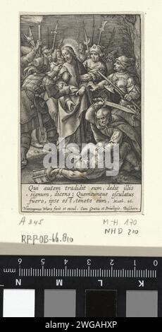 Judaskus and Arrest of Christ, Hieronymus Wierix, 1563 - Before 1619 print Judas kisses Christ ...