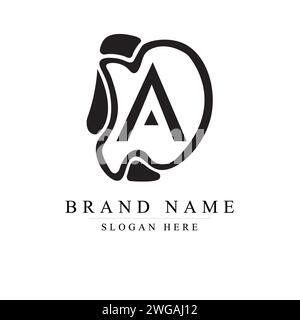 letter DA simple curves logo vector, AD logo design vector illustration ...