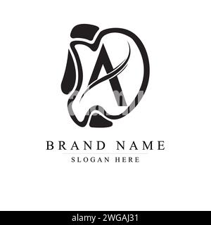 letter DA simple curves logo vector, AD logo design vector illustration ...