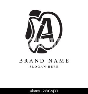 letter DA simple curves logo vector, AD logo design vector illustration ...