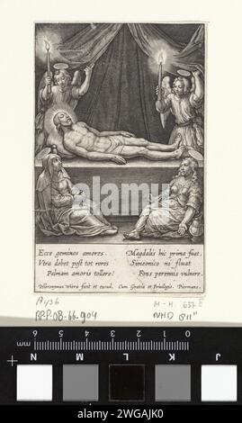 Maria Magdalena at the grave of Christ, Hieronymus Wierix, 1563 - Before 1619 print Maria ...