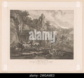 Landscape with shepherds and herd, Jean Pelletier, After Nicolaes ...
