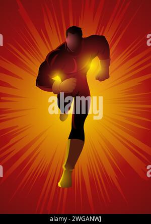 Vector illustration of a superhero running on city street Stock Vector ...