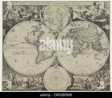 Map of the World, Jan De Visscher, After Nicolaes Pietersz Berchem, c ...