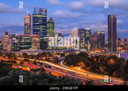 Perth CBD during the blue hour, Western Australia Stock Photo - Alamy