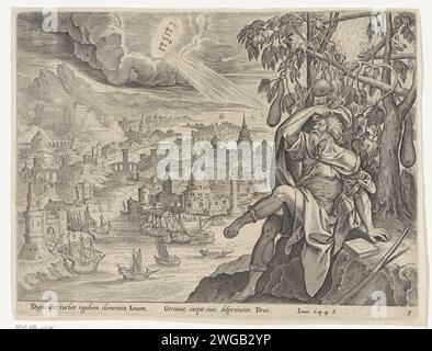 Jonah is under the Wonderboom, Antonie Wierix (II), After Maerten de ...