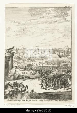 Arrival of Prince William III in England, 1688, 1691 print Arrival of ...
