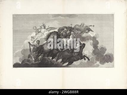 Hercules on chariot with four horses in front, Jean Pesne, After ...
