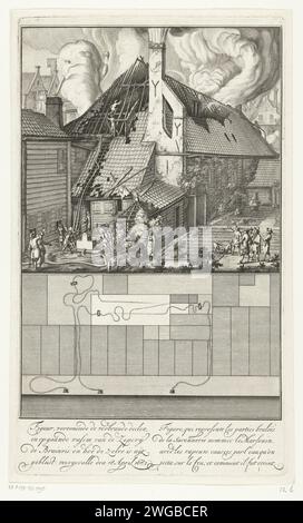 The blunt fire in the Zeepziederij de Bruinvis, 1682, 1690 - 1735 print ...
