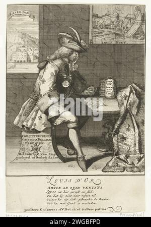 Cartoon on Lodewijk Willem van Baden -Baden, 1705, 1705 - 1706 print ...