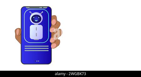 Chatbot assistant form robot with ai 3d. Cute friendly bot neural ...