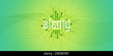 AI Artificial intelligence, connections, machine learning and computer ...