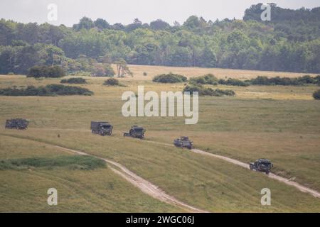 British army military convoy moving across countryside Stock Photo - Alamy