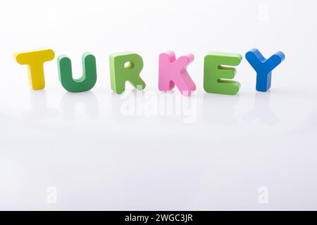 the word TURKEY written with colorful letter blocks Stock Photo - Alamy
