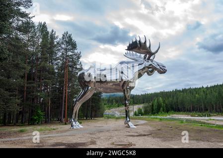 silver moose statue, Osterdalen, Norway Stock Photo - Alamy