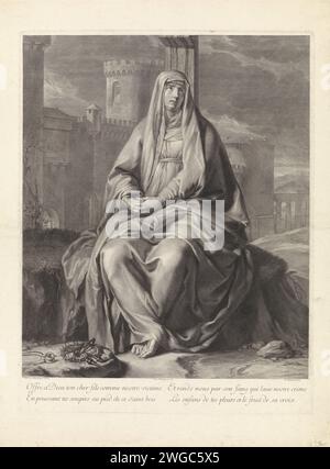 Treurende Maria, Gerard Edelinck, after Philippe de Champaigne, 1666 ...