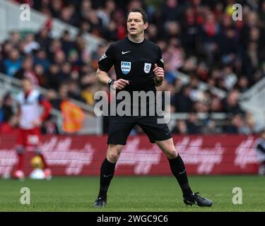 Referee Darren England during the Sky Bet Championship match at Ewood ...