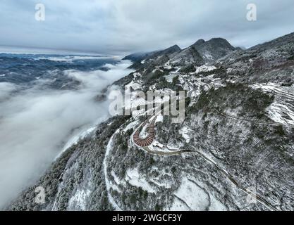 Chongqing. 3rd Feb, 2024. An aerial drone photo taken on Feb. 3, 2024 ...