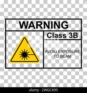 Laser radiation danger class 3B label icon, safety information symbol ...