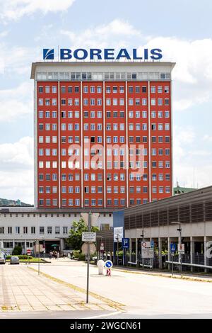Industrial plant in Upper Austria, symbolic photo for air pollution and ...