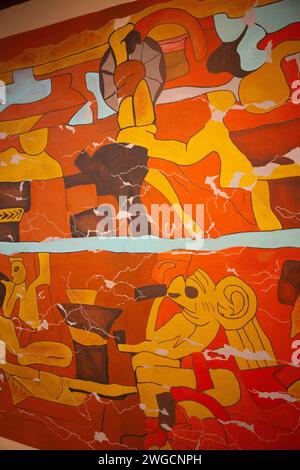 Mural of Drinkers, 200 AD, Replica, Museo de Sitio de Cholula, Cholula ...