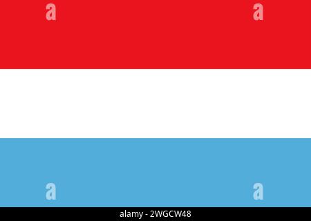 The national flag of Luxemburg with the correct official colours which ...